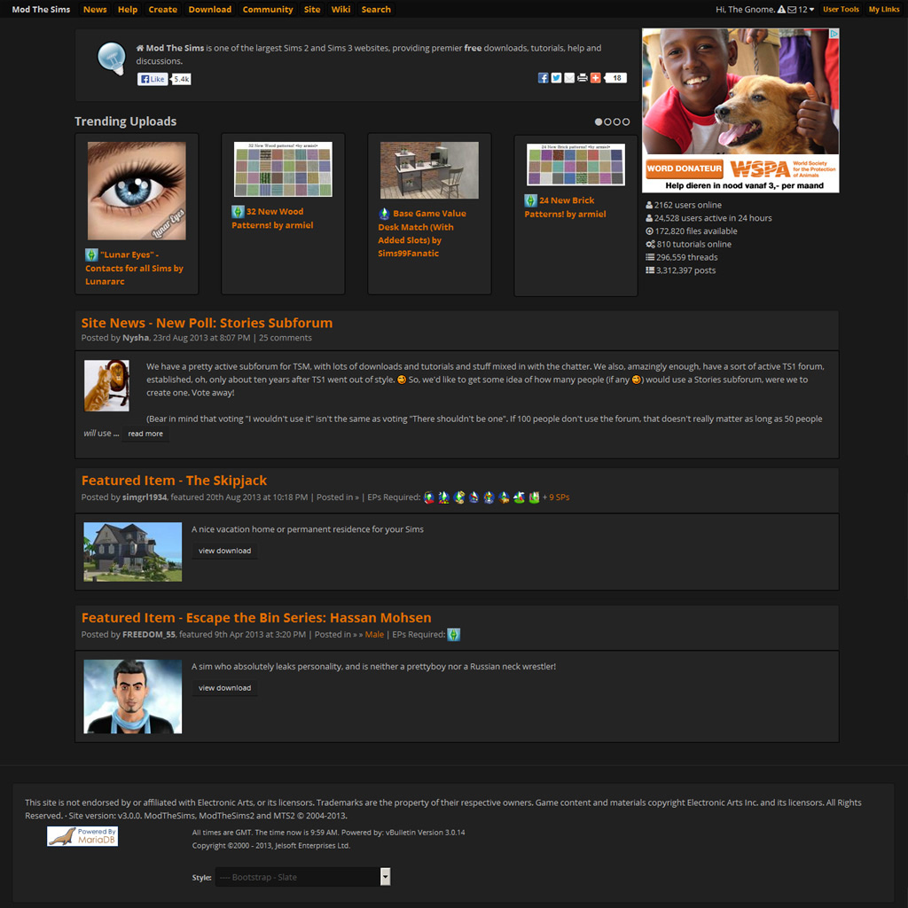 Mod The Sims - Bootstrap Slate