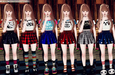 Mod The Sims - JS Sims 3 Crop Top and Stylish PU Skirt link redirects ...