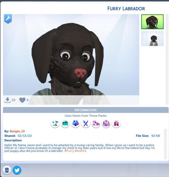 Mod The Sims - WCIF Furry Mod needed for this child sim?