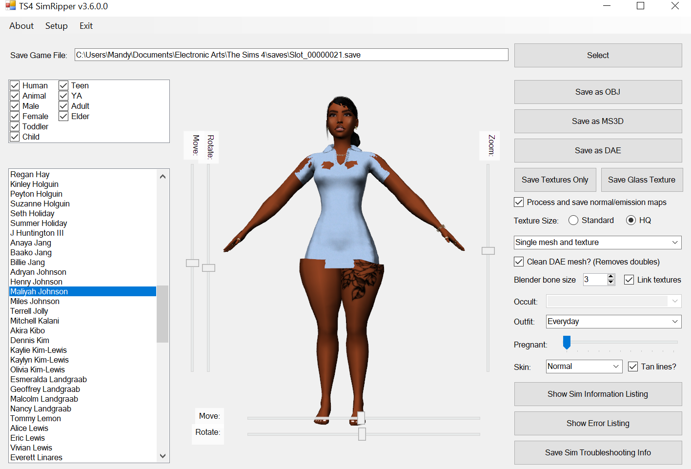 Mod The Sims - TS4 SimRipper Classic: rip sims from savegames. V3.13.5.0, updated 10/7/22