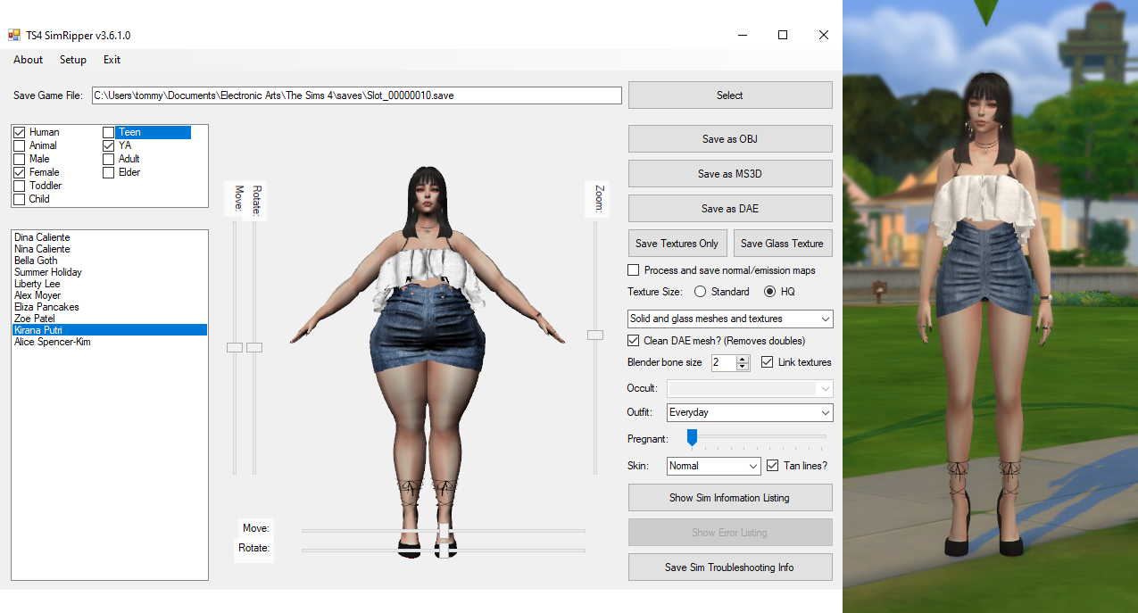 Mod The Sims - TS4 SimRipper - rip sims from savegames, V3.7 uploaded 5/11/2021
