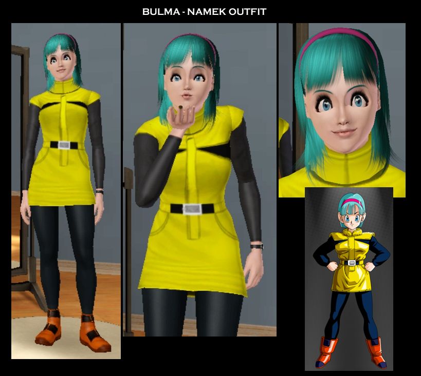Mod The Sims - Bulma Namek Saga Outfit
