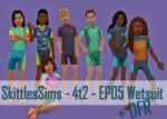 Mod The Sims - SKITTLESSIMS - 4T2 - EP07 Wetsuit CONVERSION + DEFAULT
