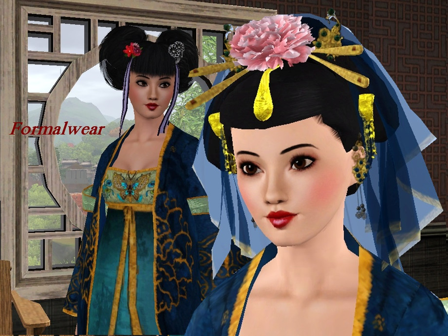 Mod The Sims - WCIF this hair and Chinese outfit