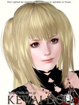 Mod The Sims - WCIF Kewai Dou Misa hair + hoodie