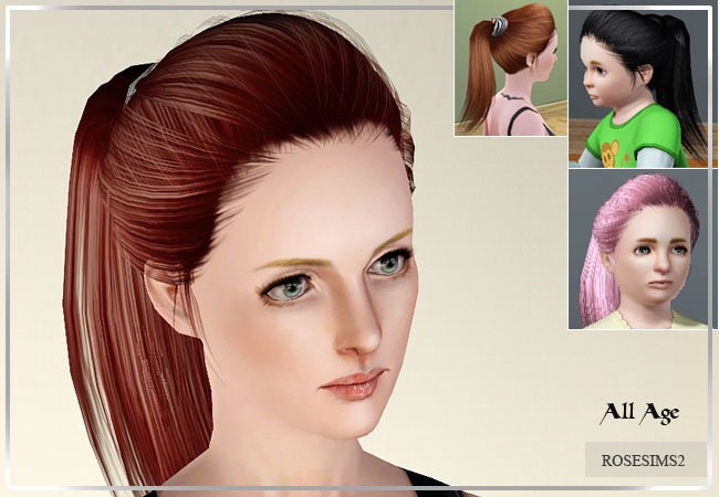 Mod The Sims - Simple ponytail by Rose Sims