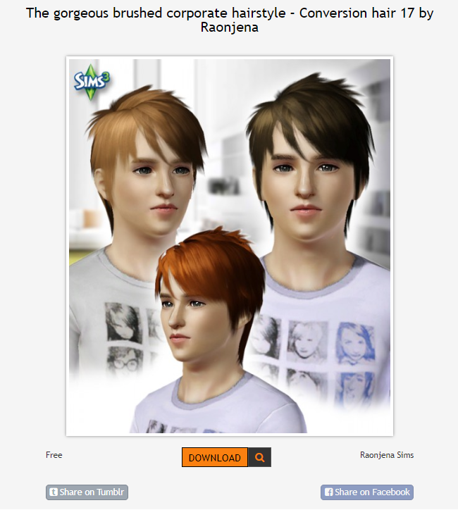 Mod The Sims - WCIF Male Hair 17 by Raonjena