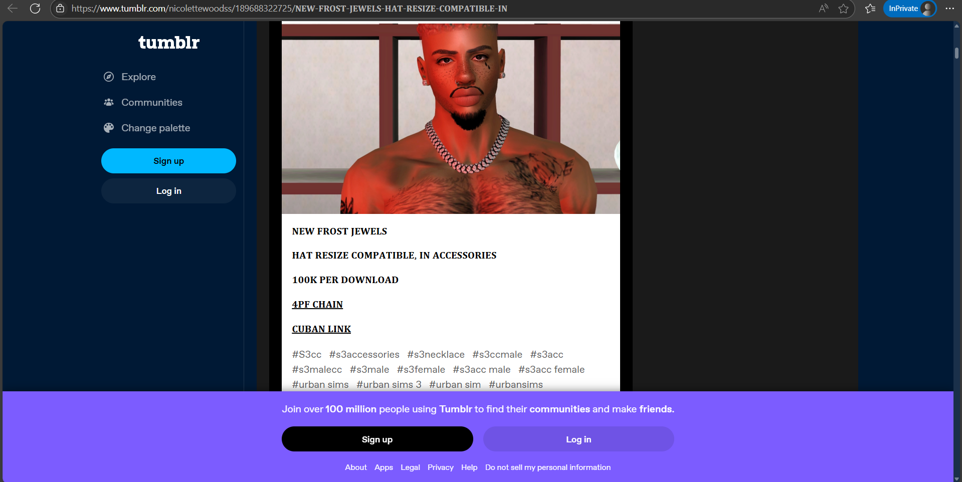 Mod The Sims - (FOUND) WCIF this cuban link chain by nicolettewoodss?