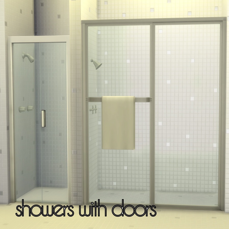 Mod The Sims - WCIF... 1x1 tile showers with shower doors/no walls [FOUND]