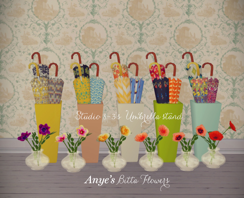 Mod The Sims - Deco: plastic buckets + closed umbrella bin with ...