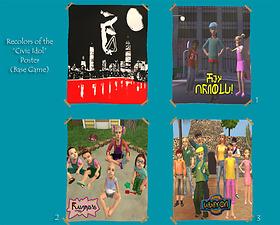 Mod The Sims - Nine Simlish Cartoon Posters for the kids.