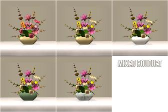 Mod The Sims - Table Centerpieces: 5 Assorted Bouquets