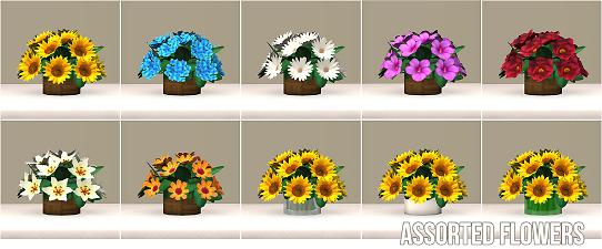 Mod The Sims - Table Centerpieces: 5 Assorted Bouquets
