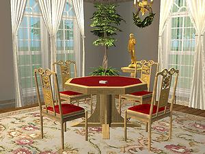 Mod The Sims - "Mix n' Match" Mahjong-Matching Carved Card (Poker) Tables