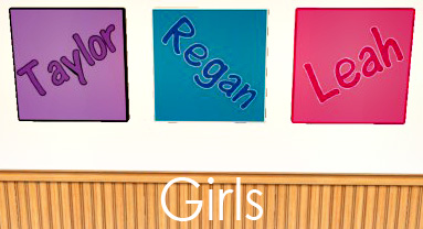 Mod The Sims - Name Paintings (3 Boy, 3 Girl)
