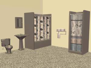 Mod The Sims - Base Game Showers in Vintage Colours