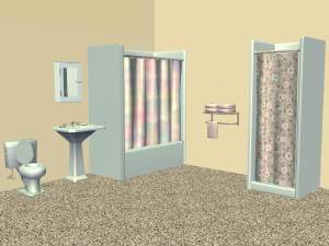 Mod The Sims - Base Game Showers in Vintage Colours