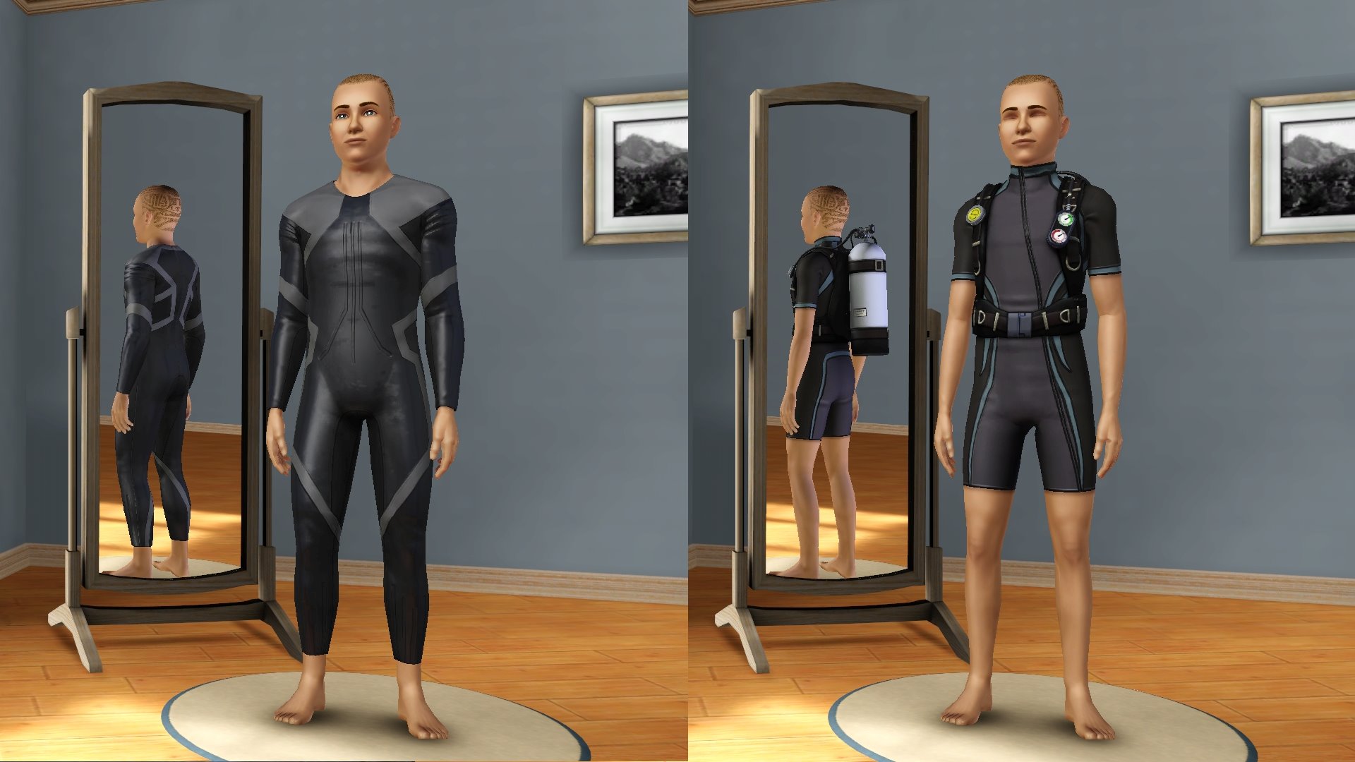 Mod The Sims - wetsuit mesh fix and gloves and boots