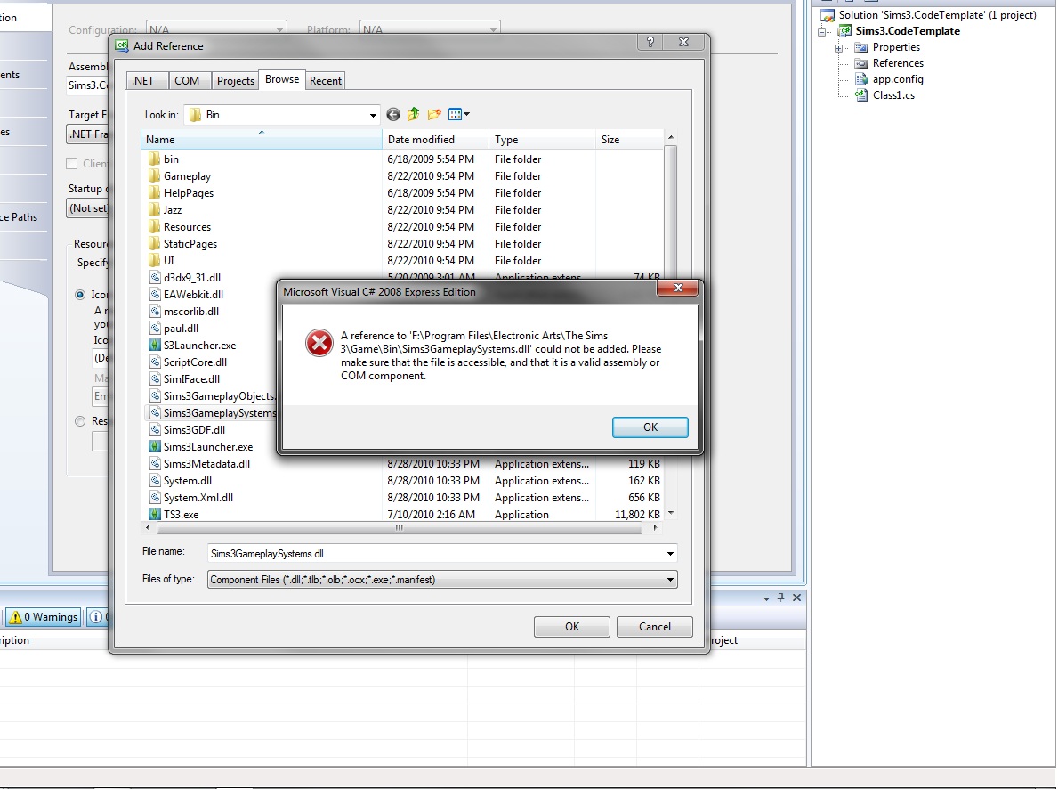 Mod The Sims - Cannot load COM assembly