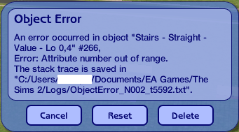 Mod The Sims - [Solved] Object Error with Custom Stairs from Artistic ...