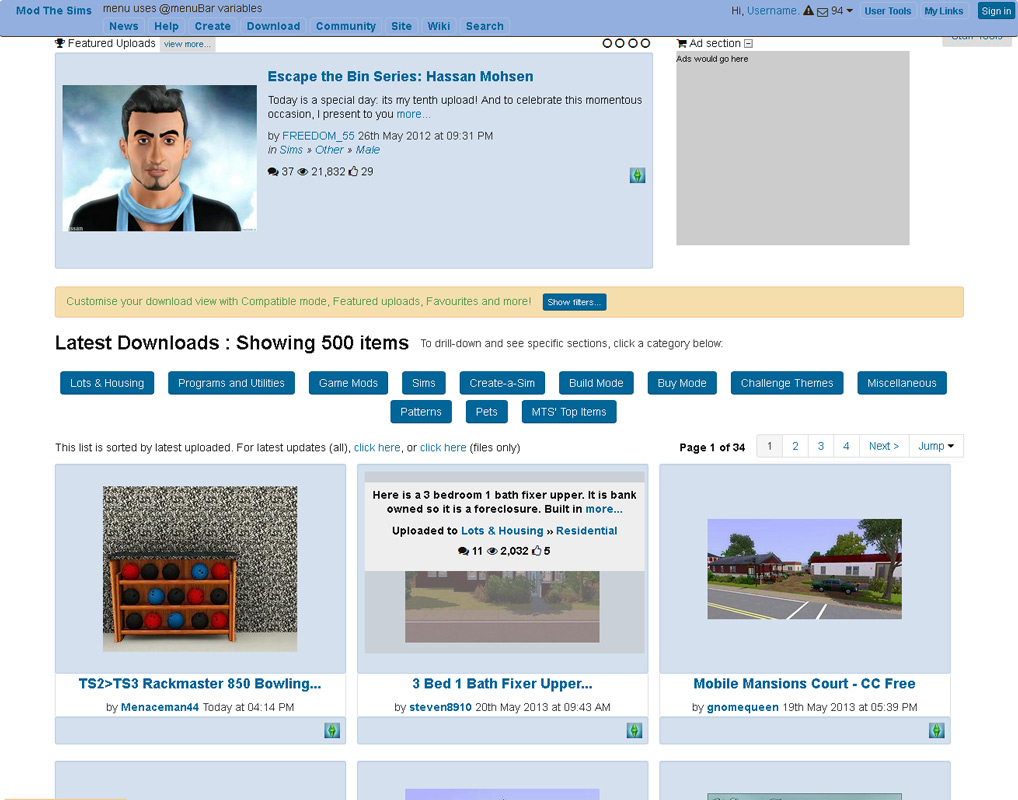 Mod The Sims - Suggestions - Colours + Bootstrap variables