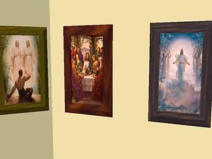 Mod The Sims - Requested "Jesus" Multi-Framed Painting With Diagonal ...
