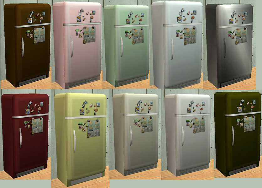 Mod The Sims - Many RetroFridge Recolors w/ Magnets