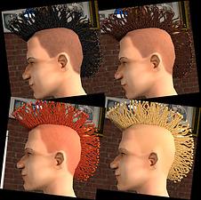 Mod The Sims - Braid textured mohawks for Men and Women