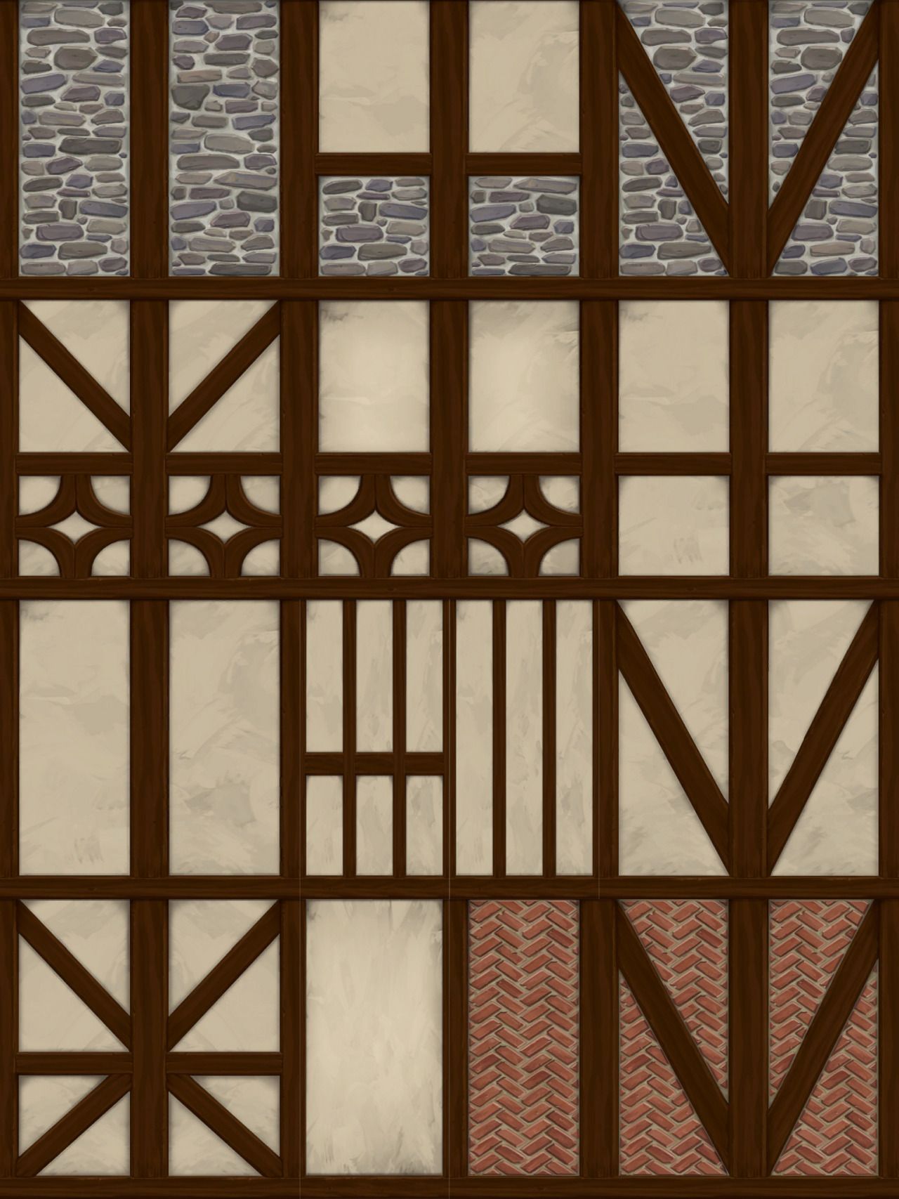 Mod The Sims - Tudor walls half stone walls