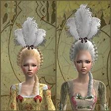 Mod The Sims - *Rococo hairset with feathers*