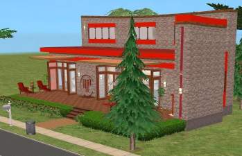 Mod The Sims - Hummingbird (modern base-game no-cc one-bedroom house)