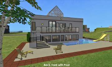 Mod The Sims - Modern Split-Level: 3B/2.5B/Garage and Pool ~ Built with ...