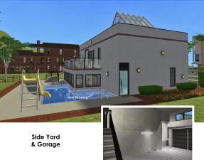 Mod The Sims - Modern Split-Level: 3B/2.5B/Garage and Pool ~ Built with ...
