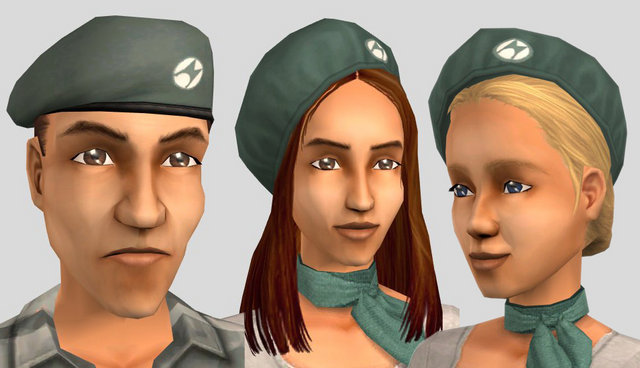 Mod The Sims - Beret - child to elder, wear with several hairstyles and ...