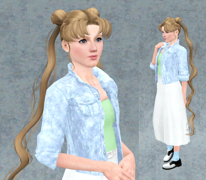 Mod The Sims - WCIF Newsea Sailor Moon Hair conversion for TS3