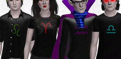 Mod The Sims - Simstuck: Homestuck Shirts for TS3