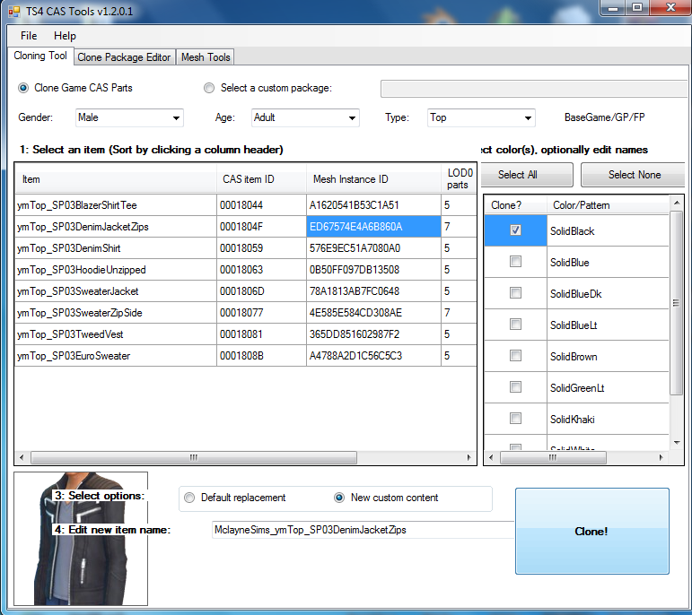 Mod The Sims - TS4 CAS/Mesh Tools V2.0.0.2: Tools for cloning, editing CC properties, recolors ...