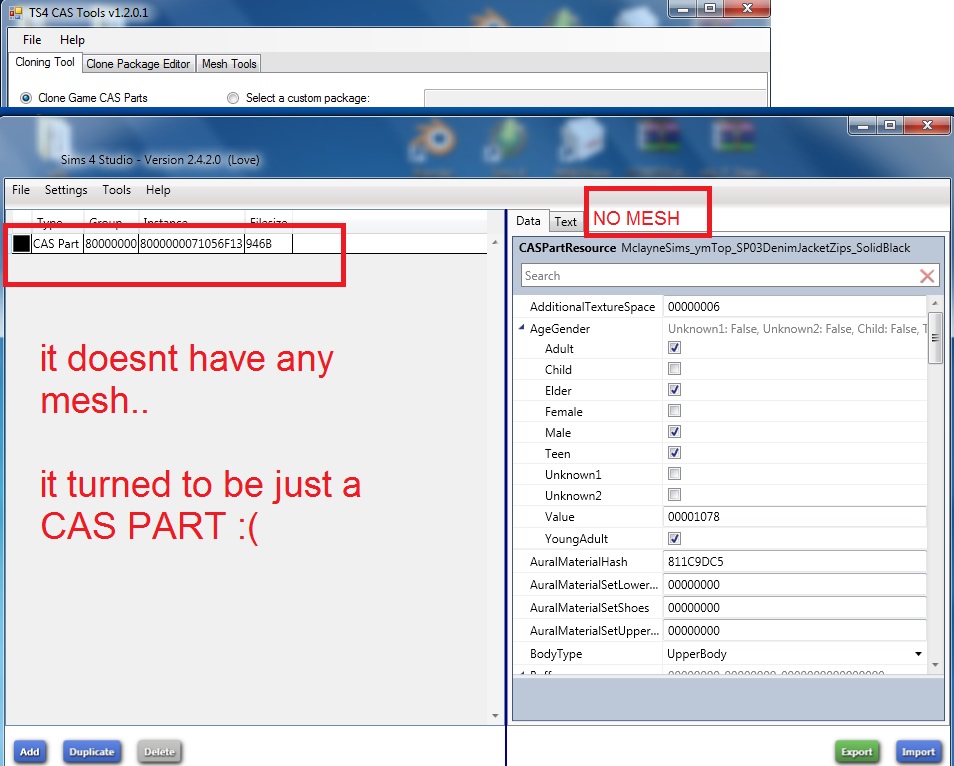 Mod The Sims - TS4 CAS/Mesh Tools V2.0.0.2: Tools for cloning, editing CC properties, recolors ...