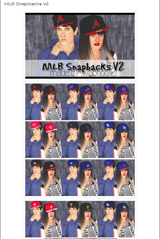 Mod The Sims - WCIF these MLB/NFL Jerseys & Snapbacks