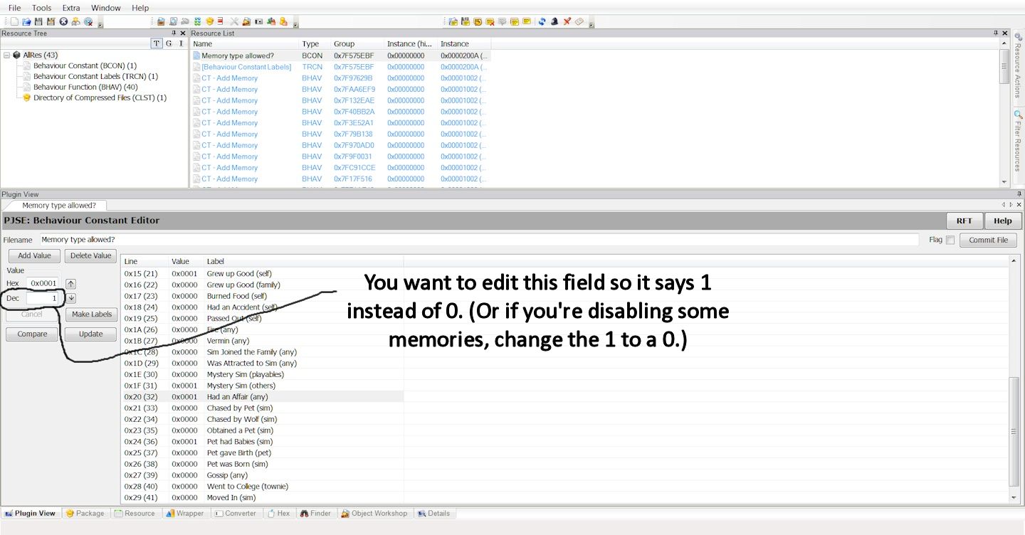 Mod The Sims - Some Memories don't show up