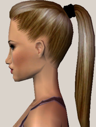 Mod The Sims - high ponytail hairstyle with no bump