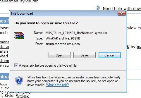 Mod The Sims - Rar files download fine, Zips dont