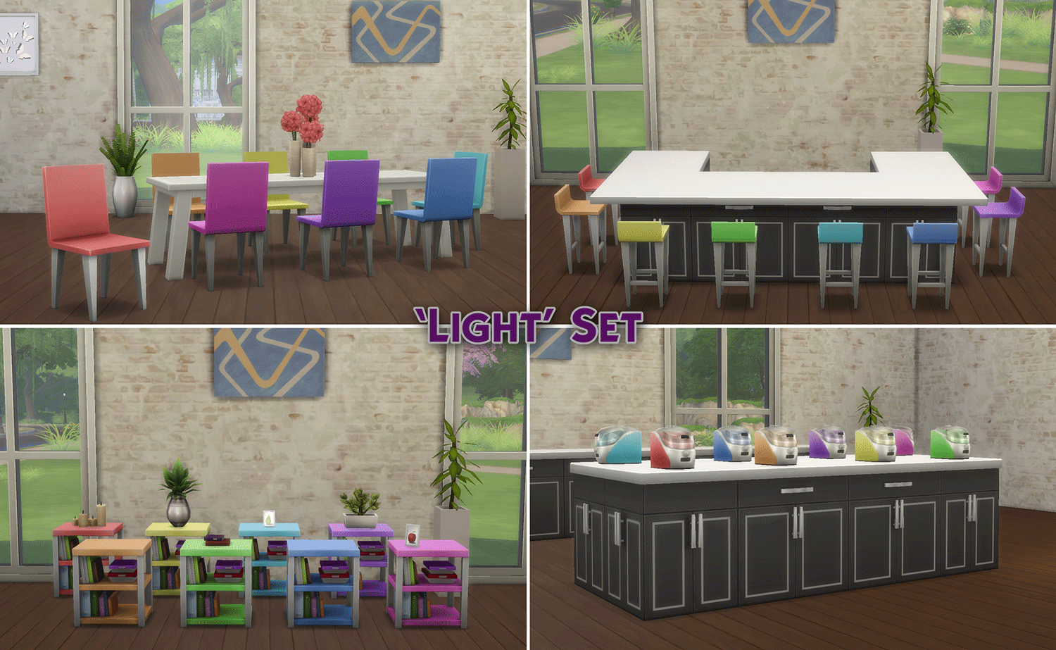 Mod The Sims - 4 Cool Kitchen Objects Recolour - 32 New Colour Options