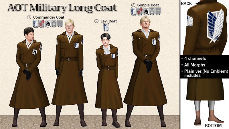 Mod The Sims - WCIF AoT Longcoats?